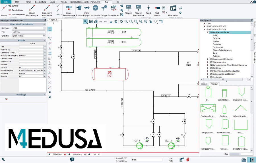 R&I-Software zur Erzeugung intelligenter Fließbilder | P&ID | M4 PLANT