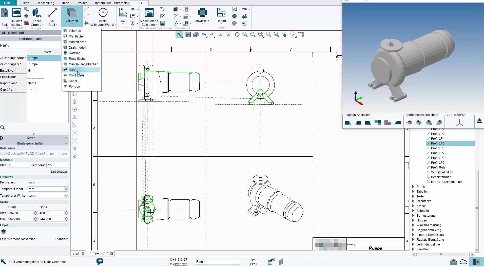 Mit kostenloser CAD Software 2D DXF / DWG in 3D-Modelle umwandeln